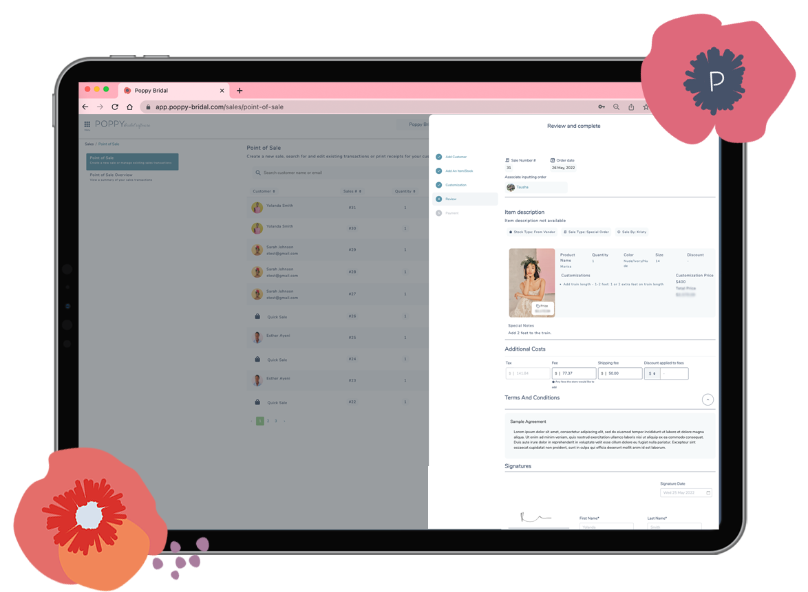 Poppy Point-of-Sale - Poppy Bridal Software